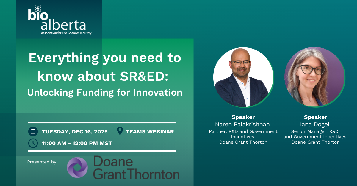 Webinar: SR&ED with Doane Grant Thornton LLP - Bio Alberta